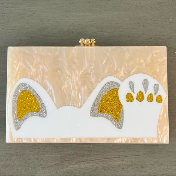 High Heels on the High Road | Bags | Gold White Raised Cat Paw Good ...
